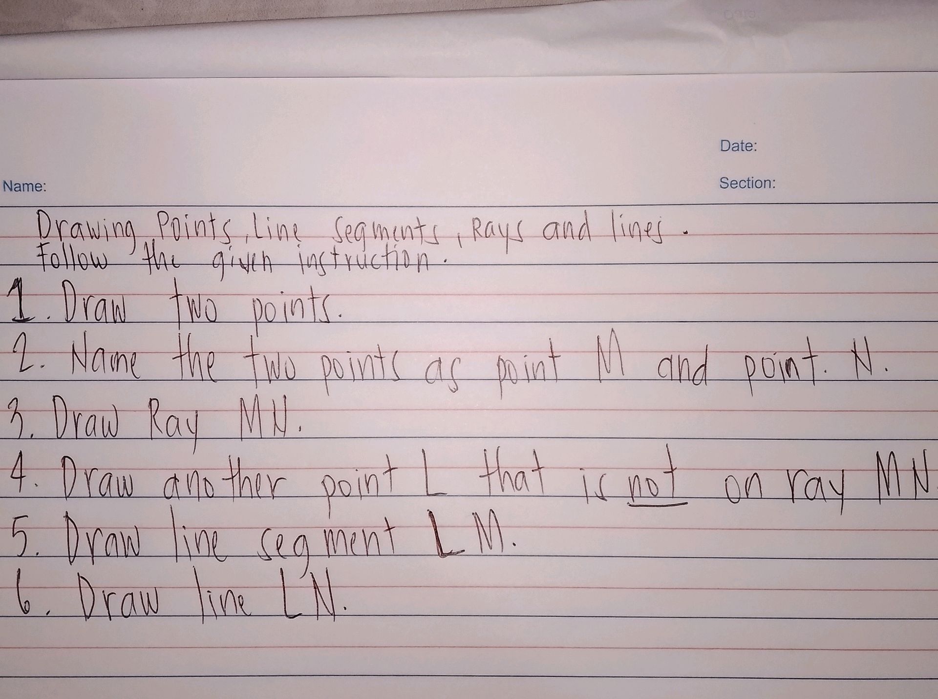 Drawing Points, Line Segments, Rays and | StudyX