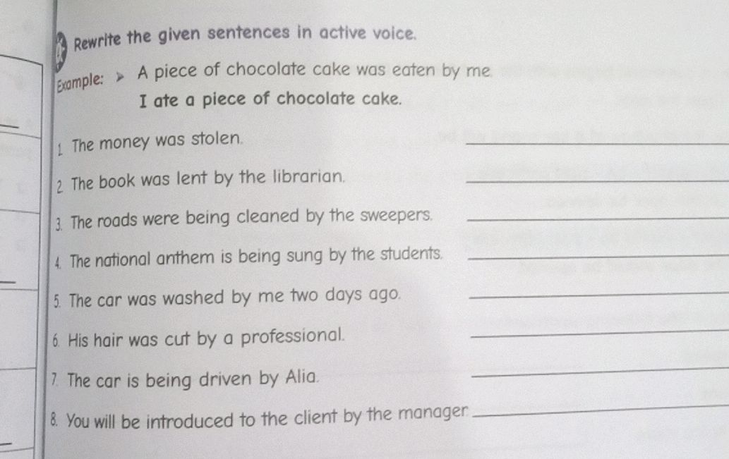 Rewrite the given sentences in active voice. | StudyX