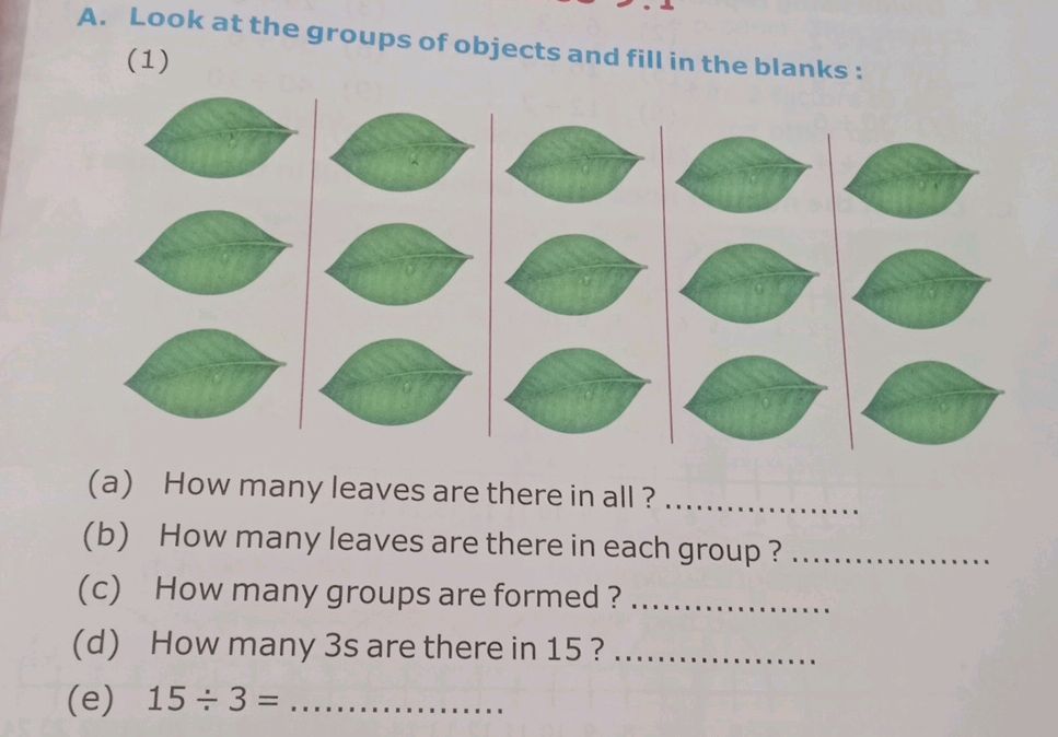 A. Look at the groups of objects and fill in | StudyX