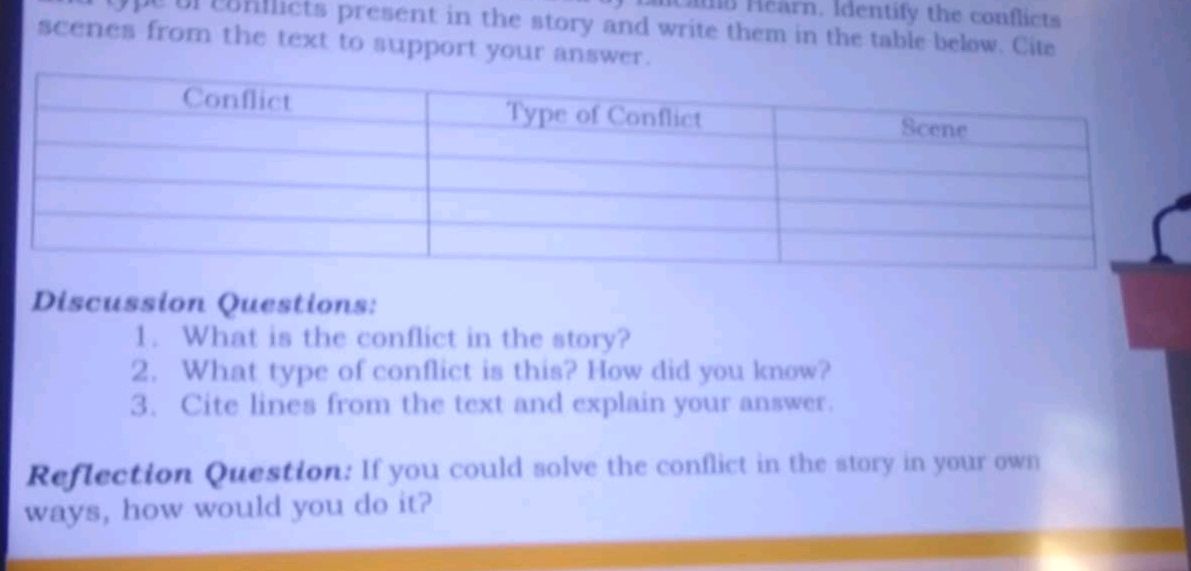 Identify the conflicts present in the story | StudyX