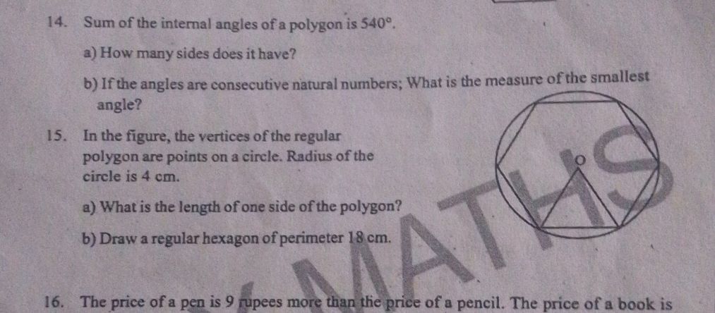 14. Sum of the internal angles of a polygon | StudyX
