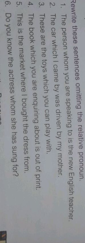 Rewrite these sentences omitting the | StudyX