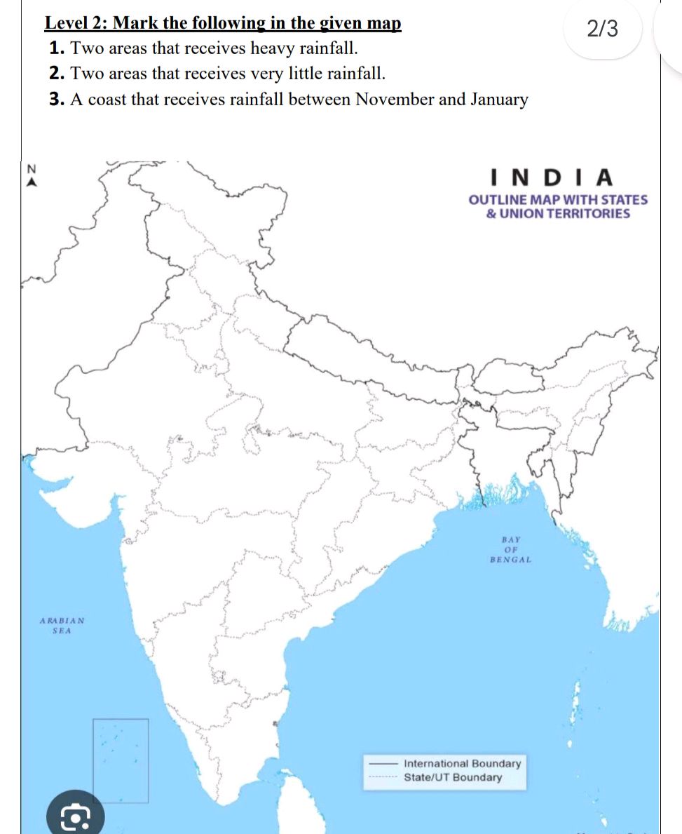Level 2: Mark the following in the given map | StudyX