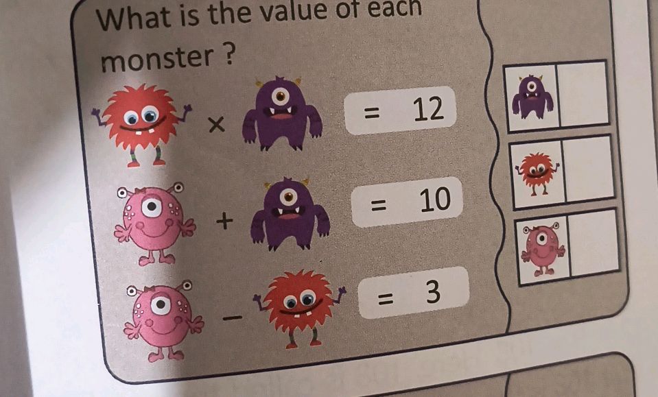 What is the value of each monster? Red | StudyX