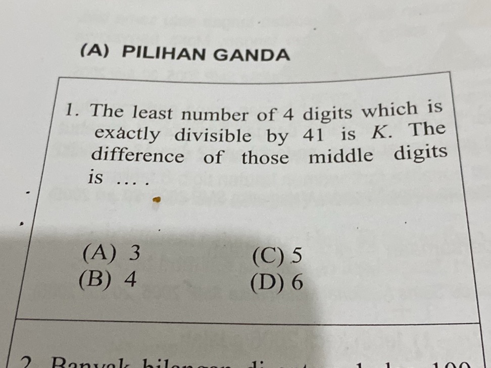 1. The least number of 4 digits which is | StudyX
