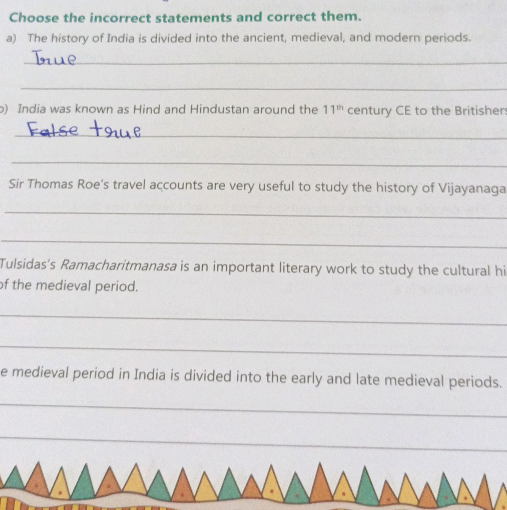 Choose the incorrect statements and correct | StudyX