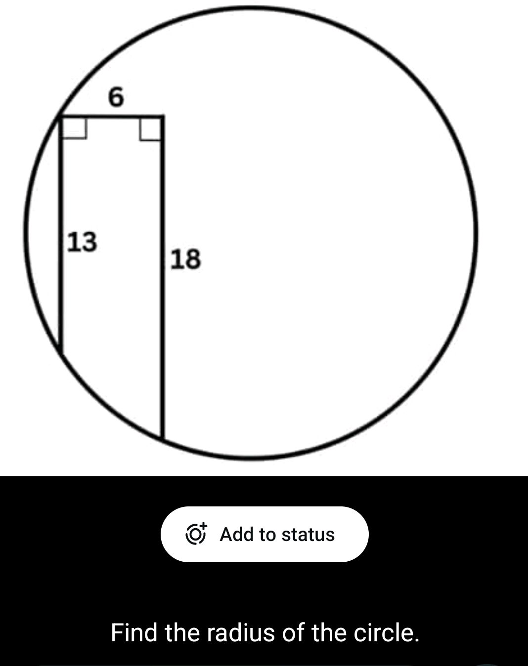 Find the radius of a circle given | StudyX