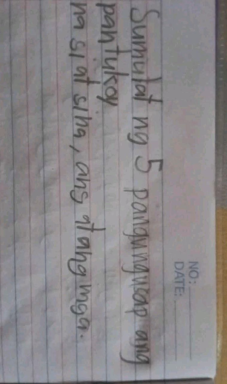 Sumulat ng 5 pangungusap ang pantukoy na si | StudyX