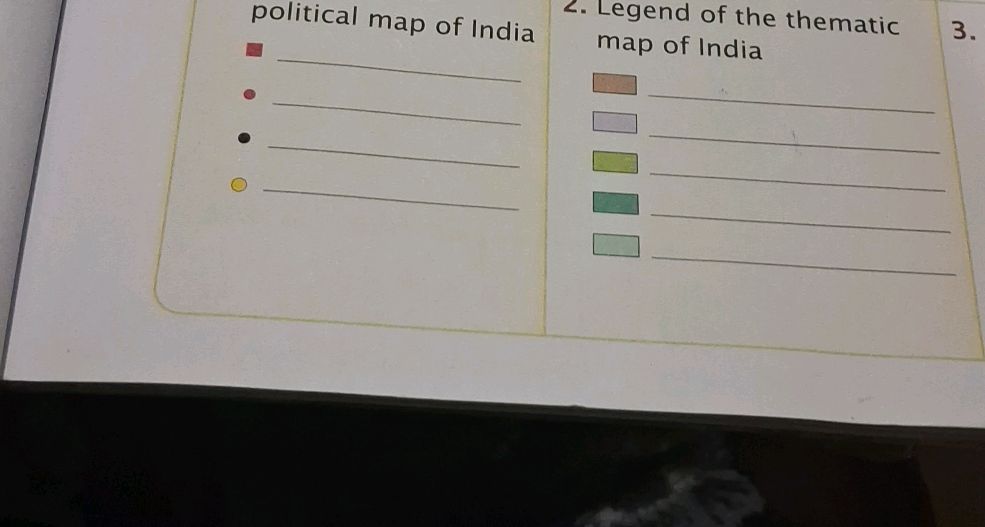political map of India 2. Legend of the