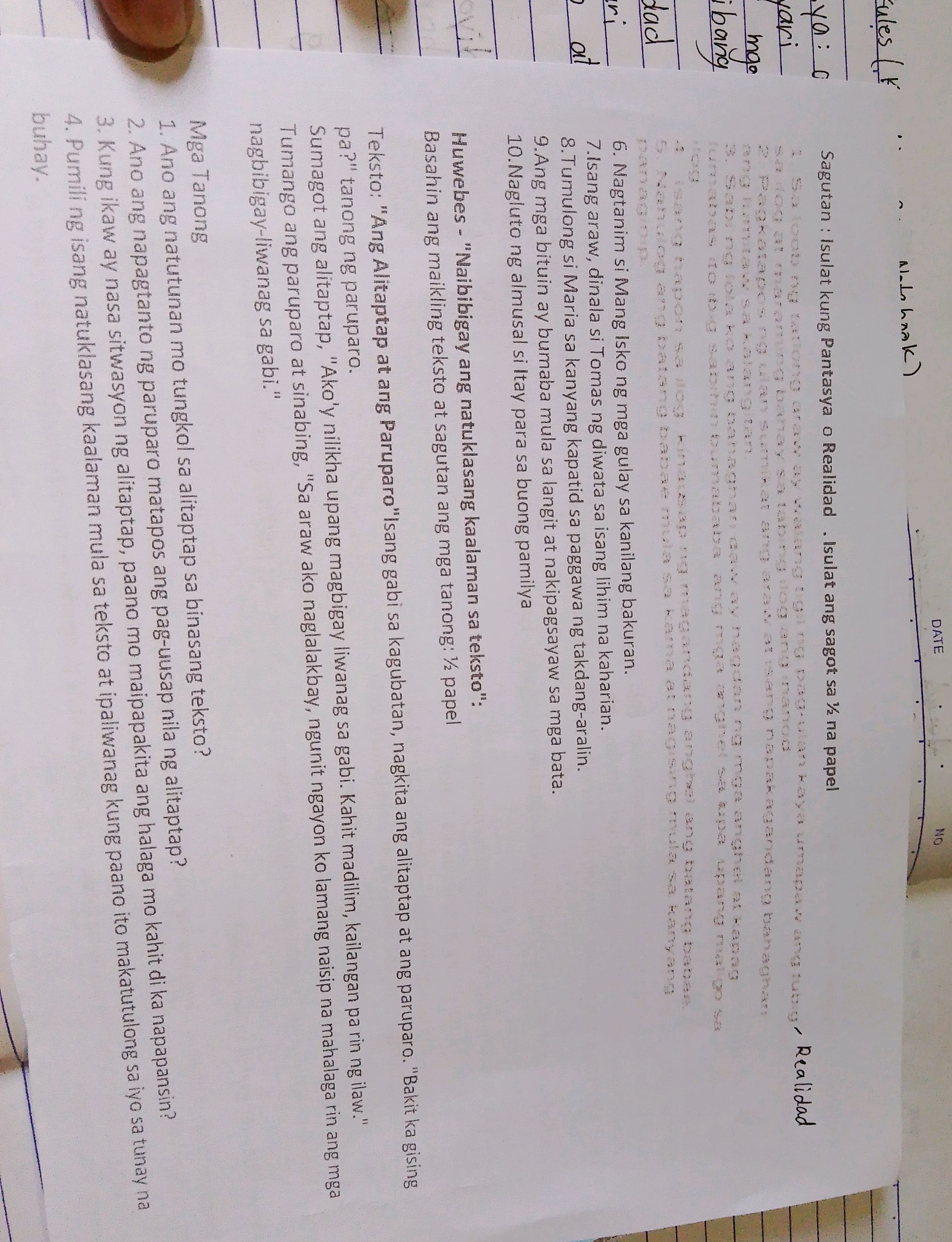 Mga Tanong 1. Ano ang natutunan mo tungkol | StudyX