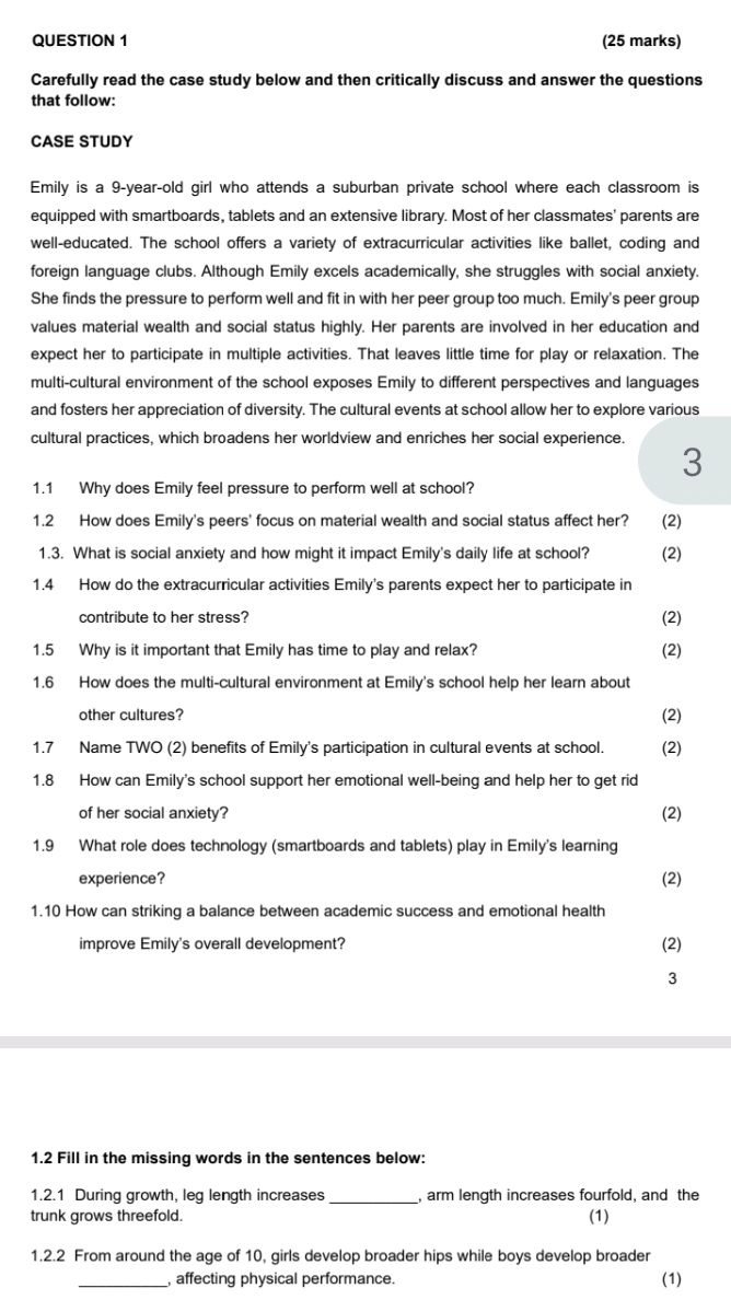QUESTION 1 (25 marks) Carefully read the | StudyX
