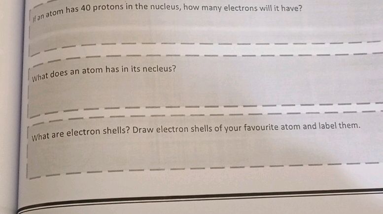 If an atom has 40 protons in the nucleus, | StudyX