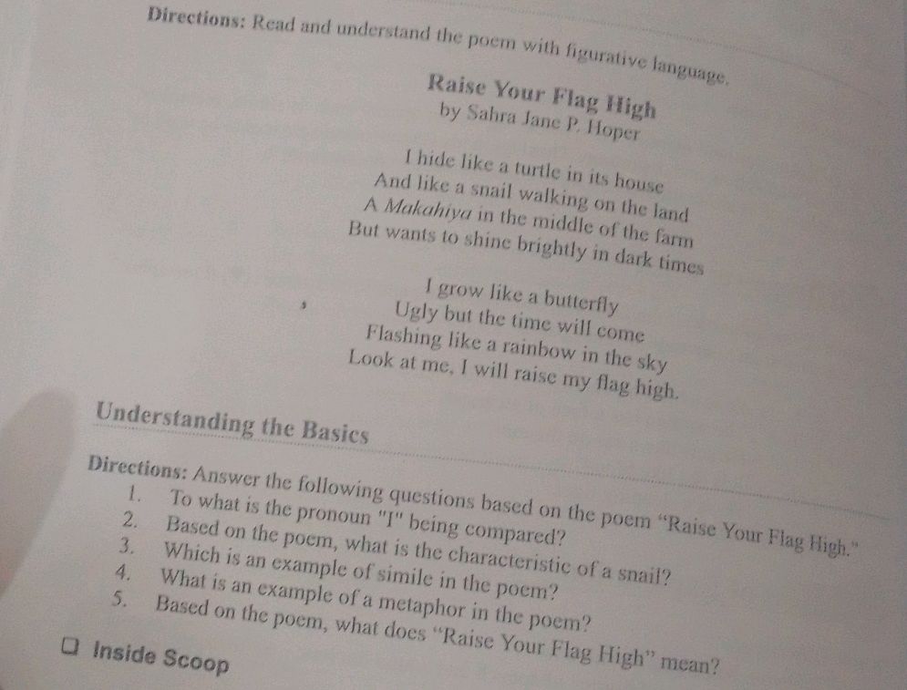 Directions: Read and understand the poem | StudyX