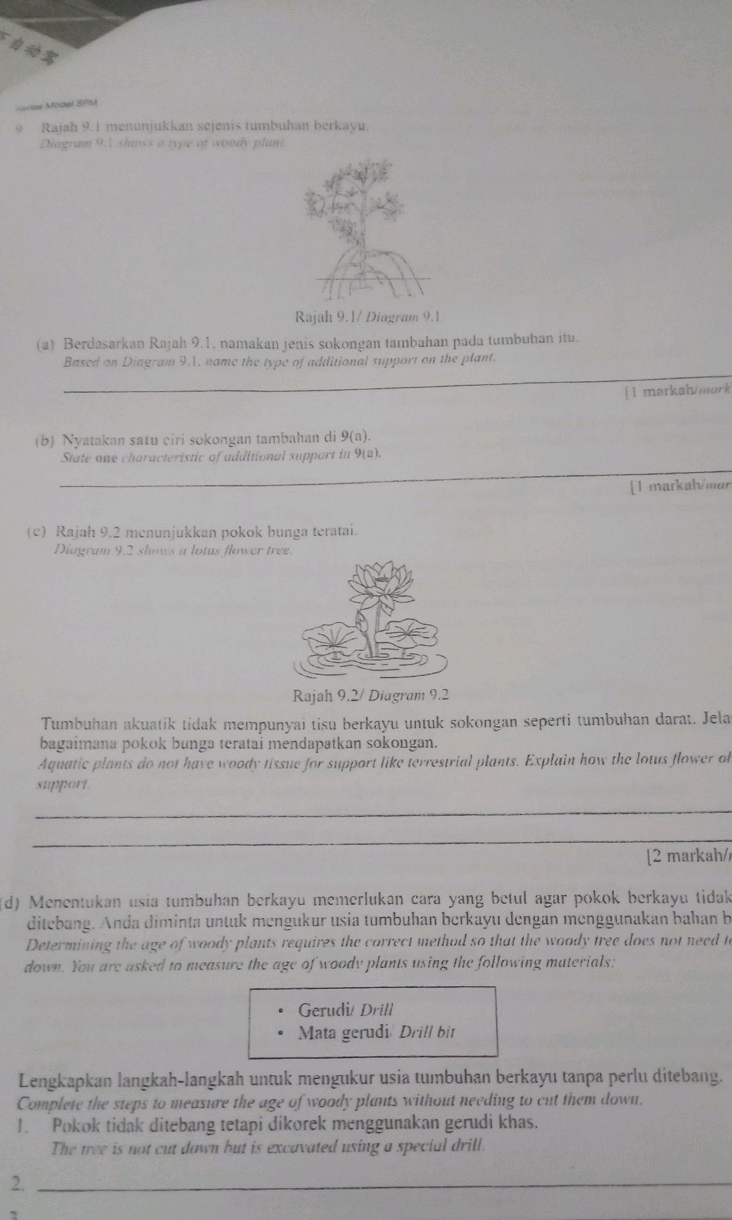 (a) Berdasarkan Rajah 9.1, namakan jenis | StudyX