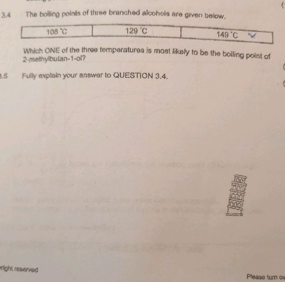 The boiling points of three branched | StudyX