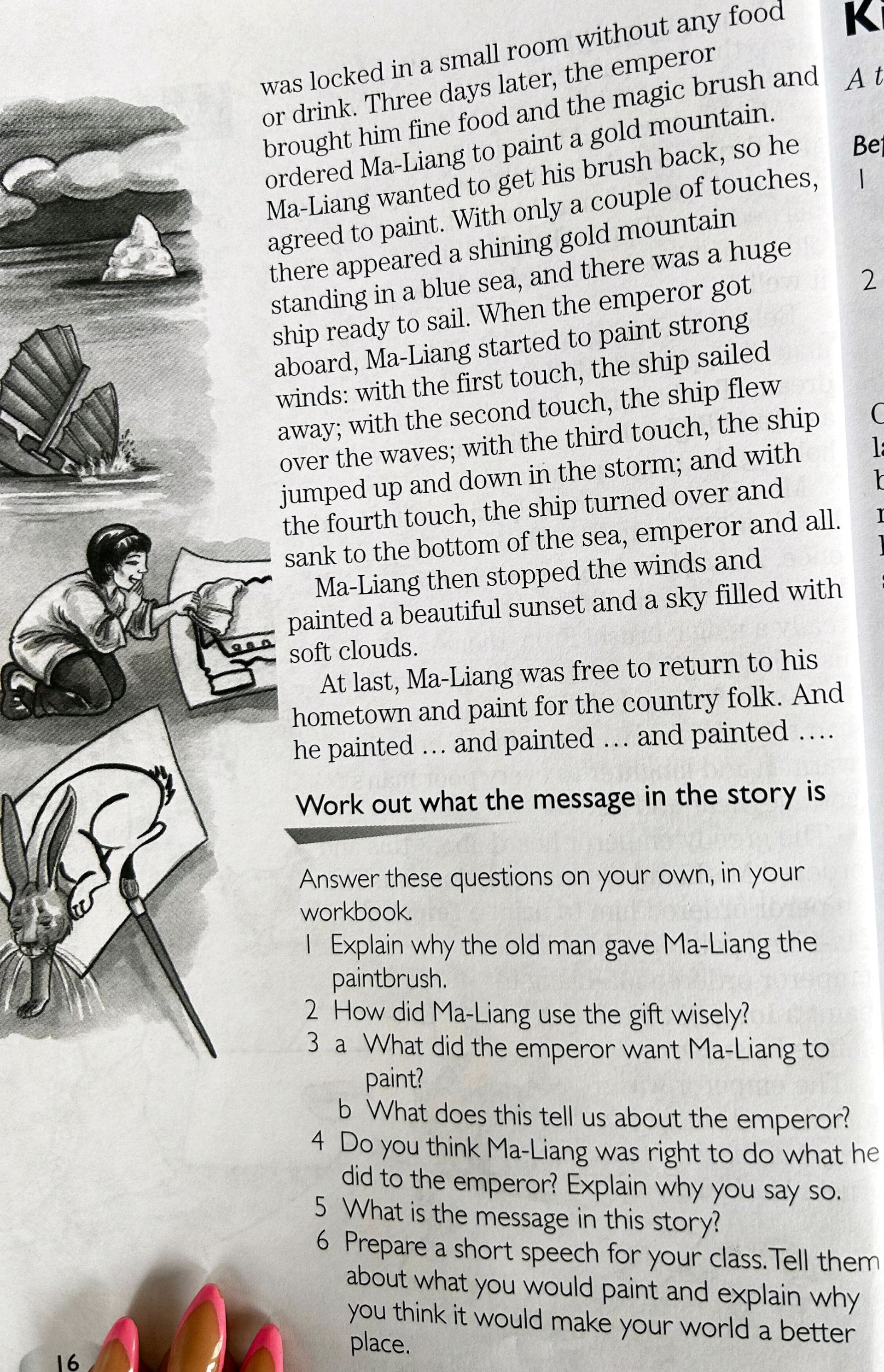 Work out what the message in the story is | StudyX