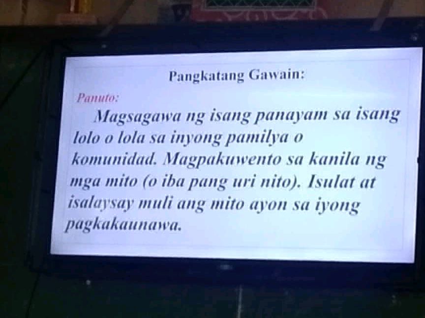 Pangkatang Gawain: Panuto: Magsagawa ng | StudyX