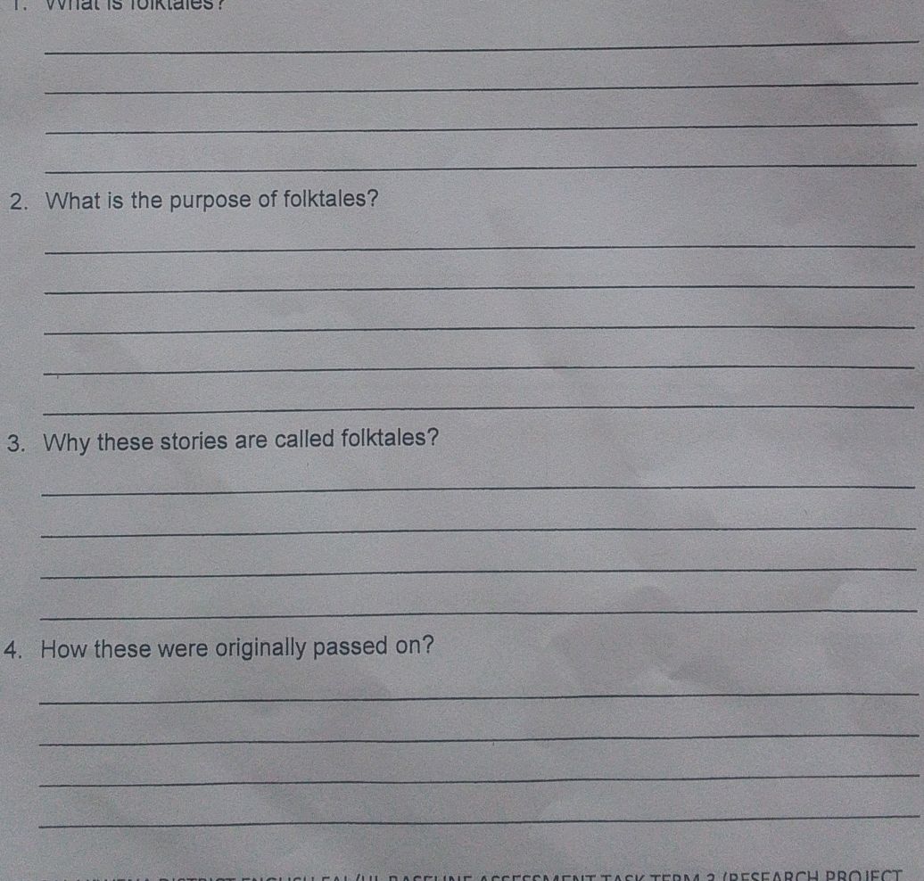 1. What is folktales? 2. What is the | StudyX