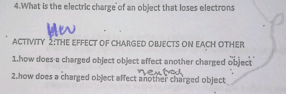 4. What is the electric charge of an object | StudyX