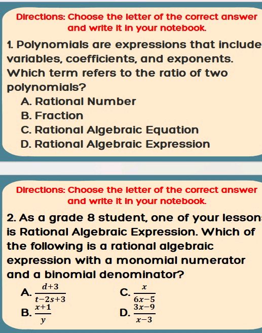 1. Polynomials are expressions that include | StudyX