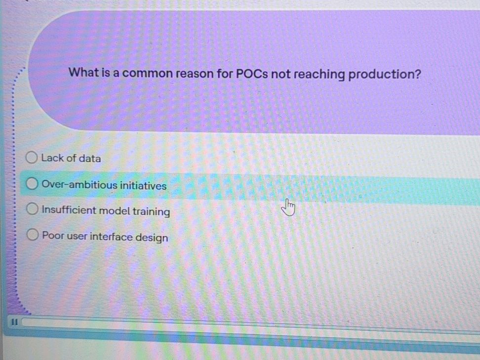 What is a common reason for POCs not | StudyX