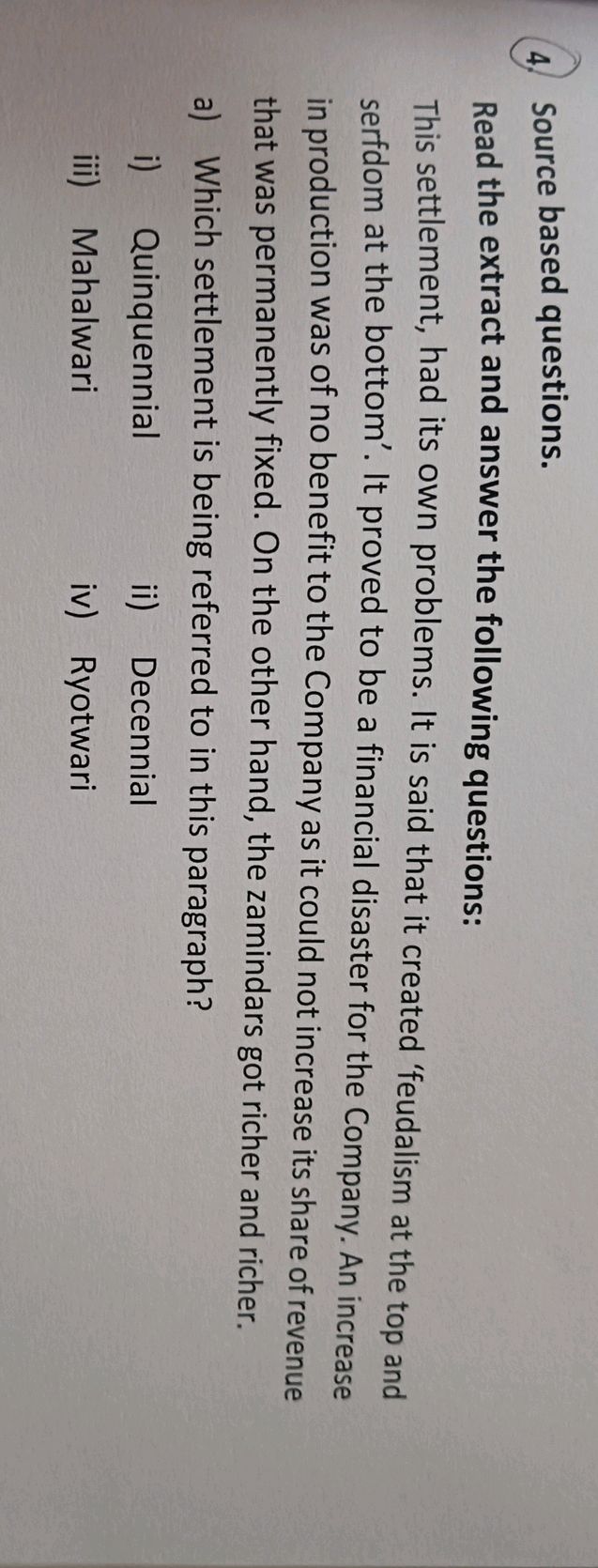 4. Source based questions. Read the extract | StudyX