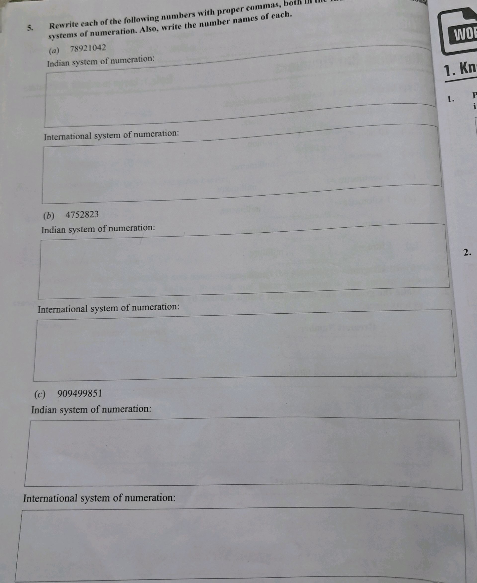 5. Rewrite each of the following numbers | StudyX