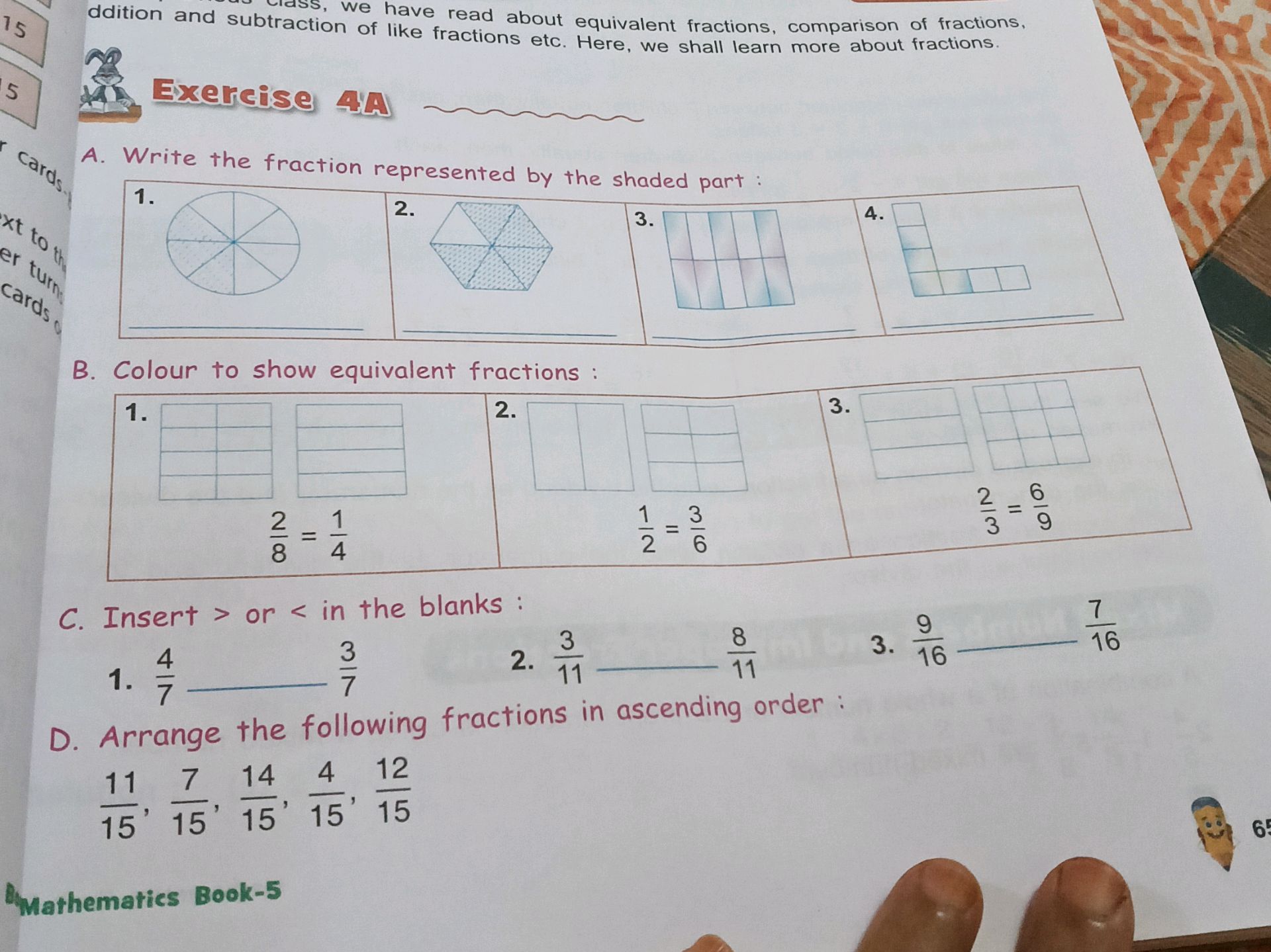 A. Write the fraction represented by the | StudyX