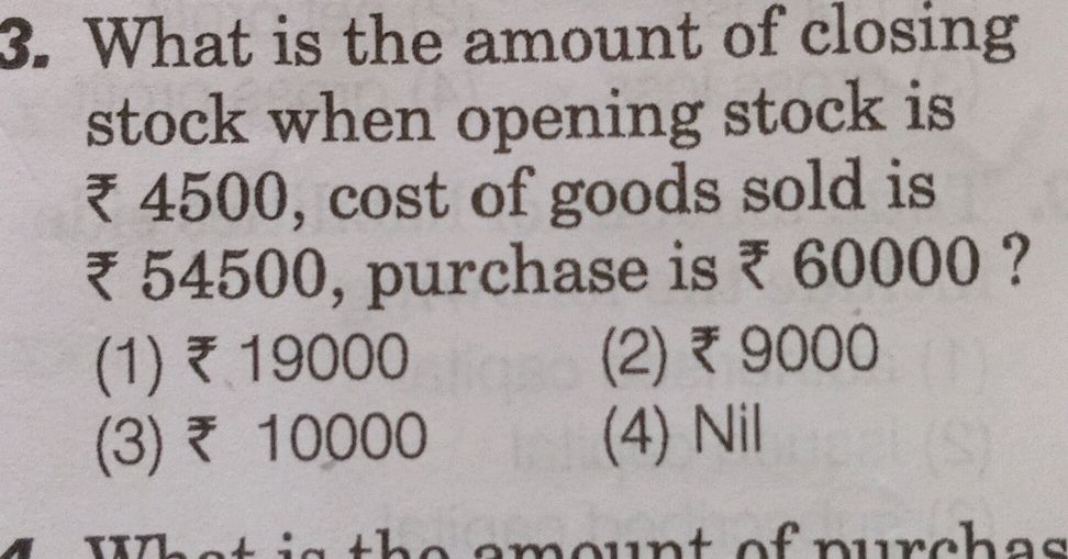 3. What is the amount of closing stock when | StudyX