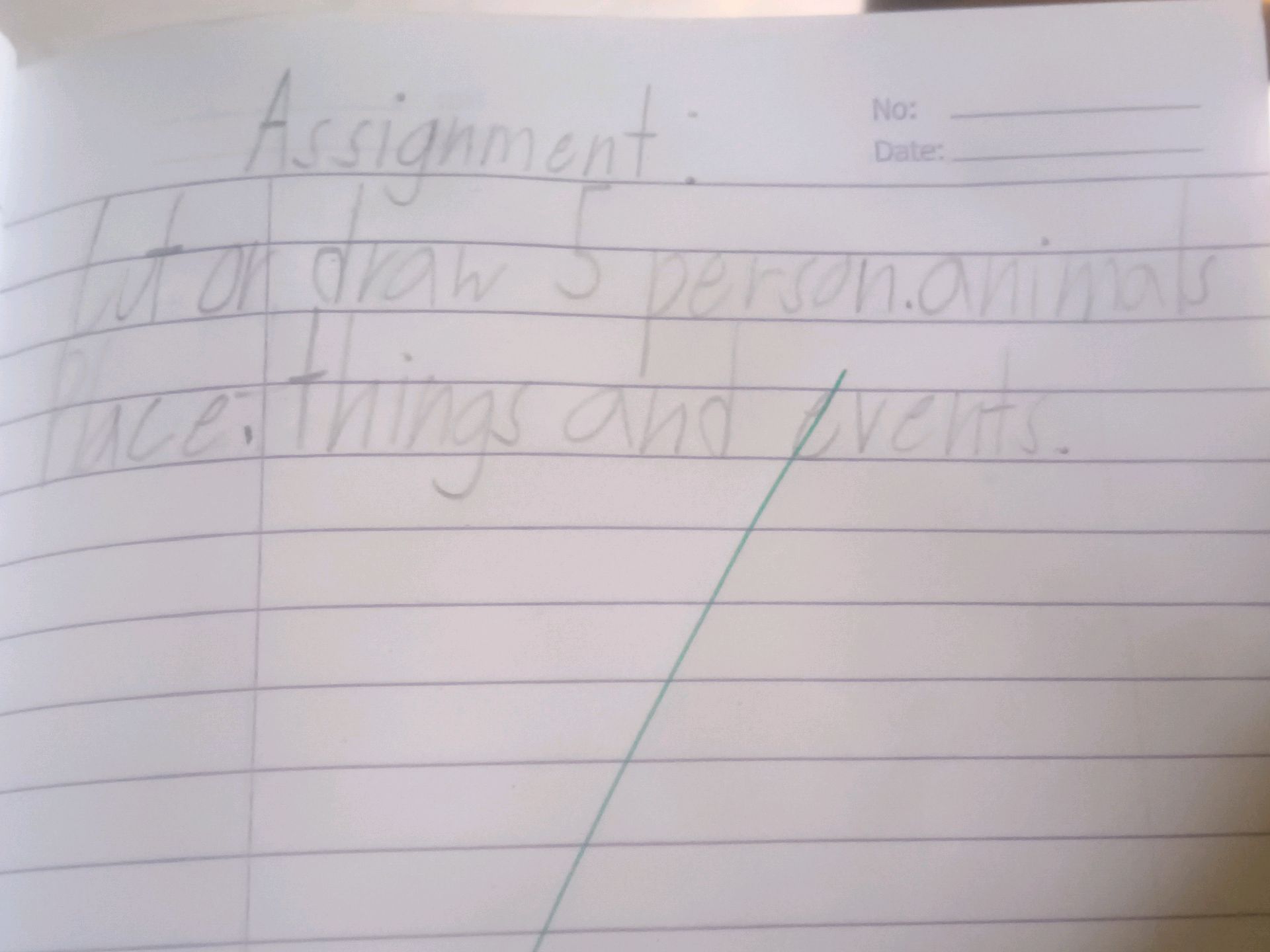 Assignment: tut on draw 5 person.animals | StudyX