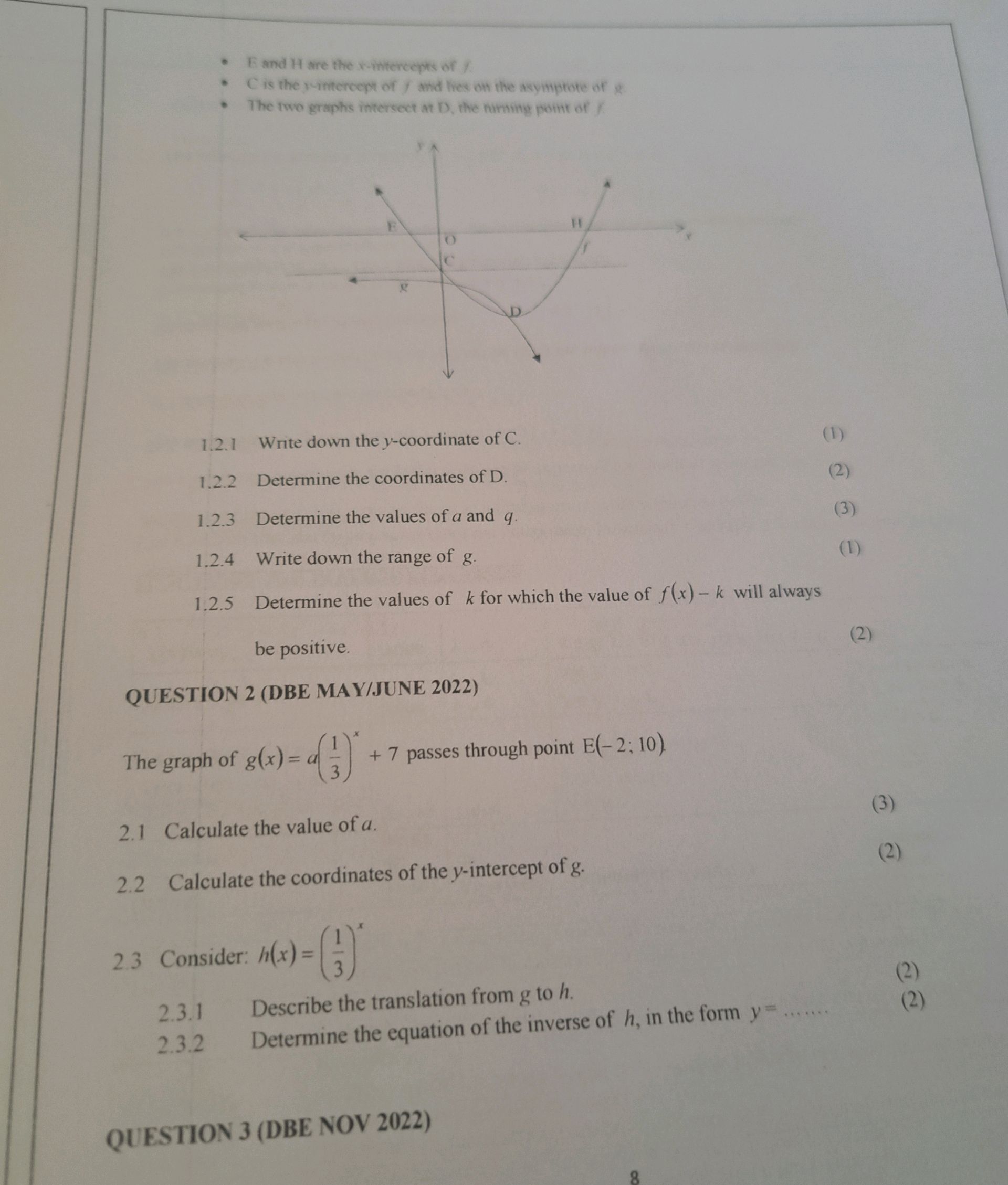 1.2.1 Write down the y-coordinate of C. | StudyX