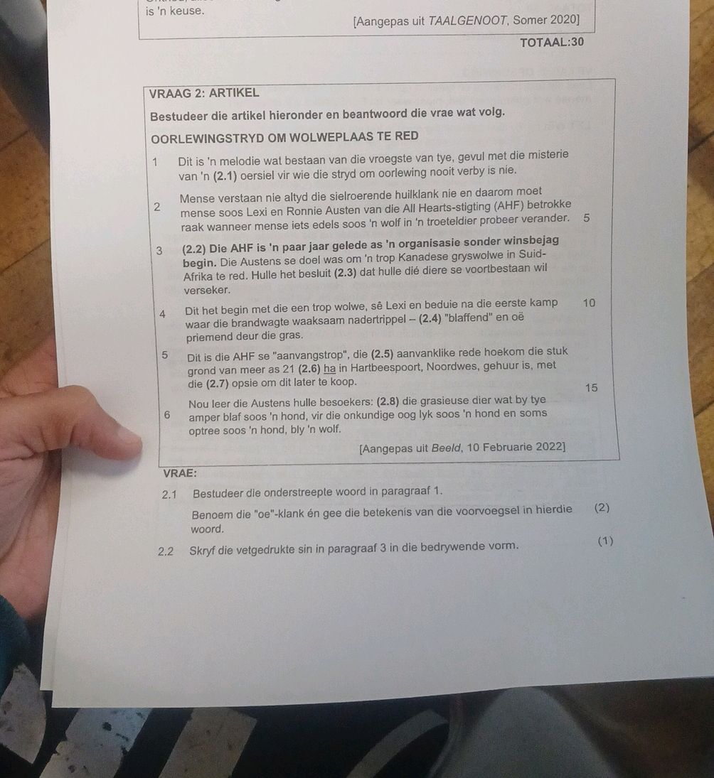 VRAAG 2: ARTIKEL Bestudeer die artikel | StudyX