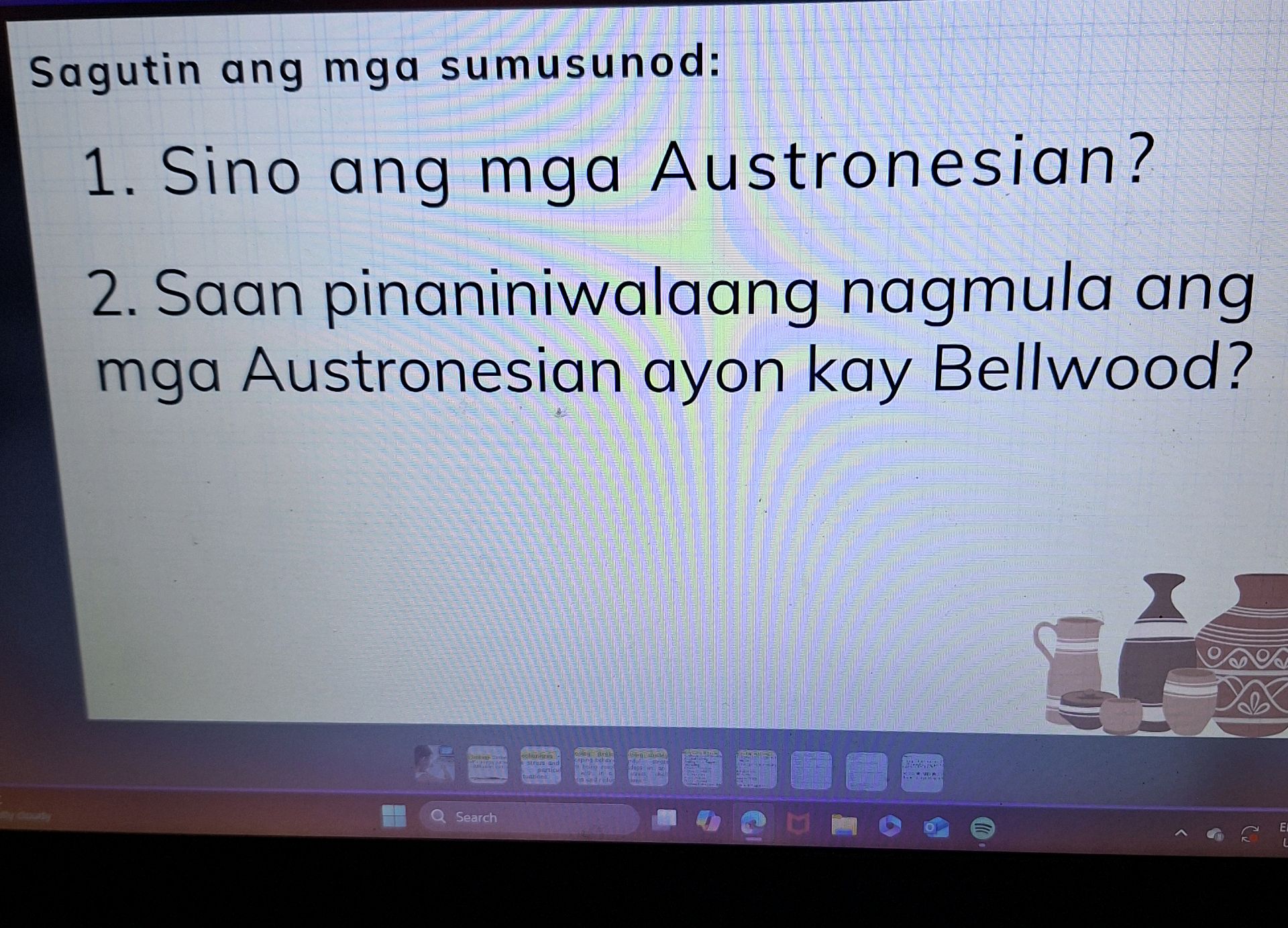 Sagutin ang mga sumusunod: 1. Sino ang mga | StudyX