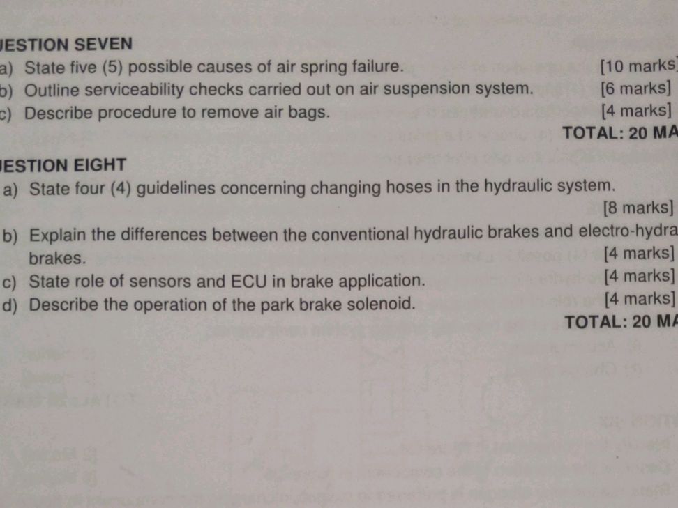 QUESTION SEVEN a) State five (5) possible | StudyX