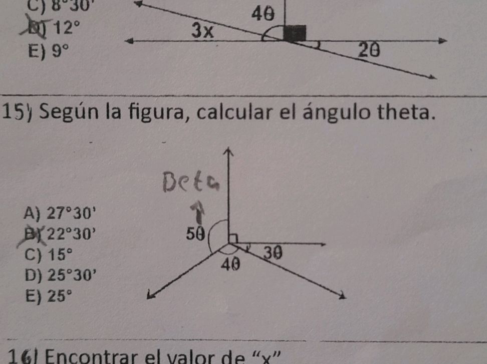 15) Según la figura, calcular el ángulo | StudyX