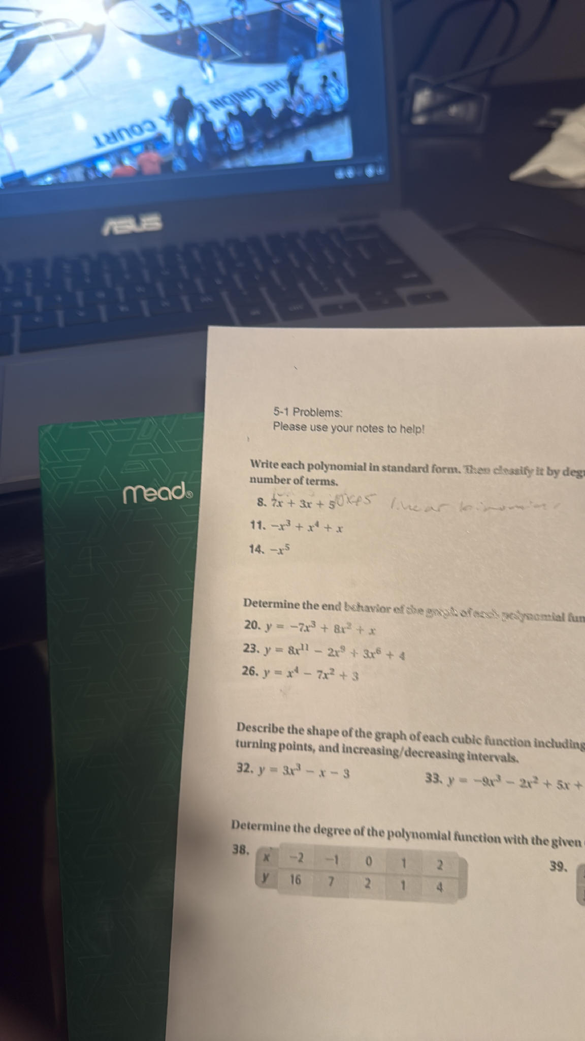 Determine the end behavior of the graph of | StudyX