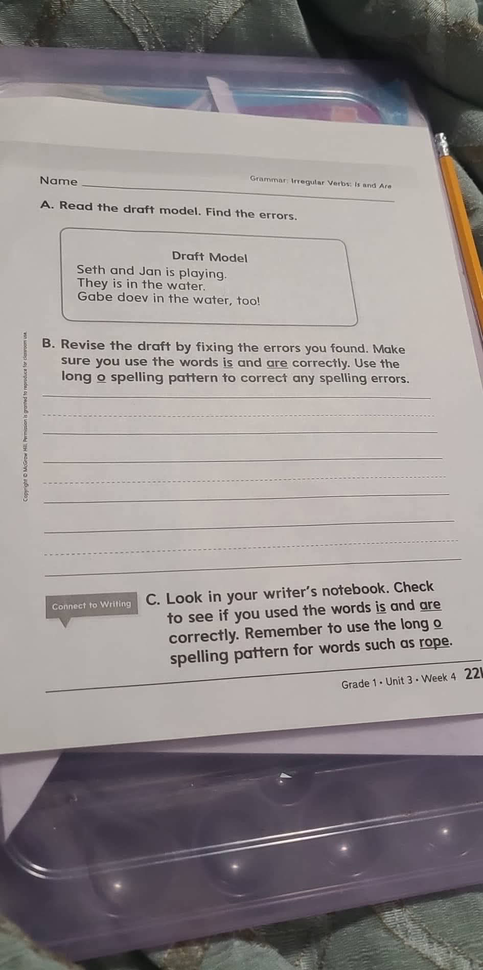 Grammar: Irregular Verbs: Is and Are A. | StudyX