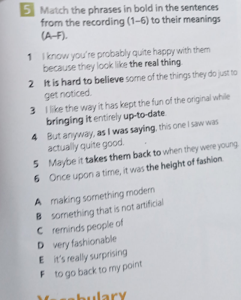 Match the phrases in bold in the sentences | StudyX