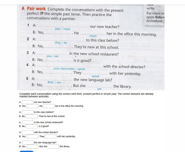 Complete the conversations with the present | StudyX