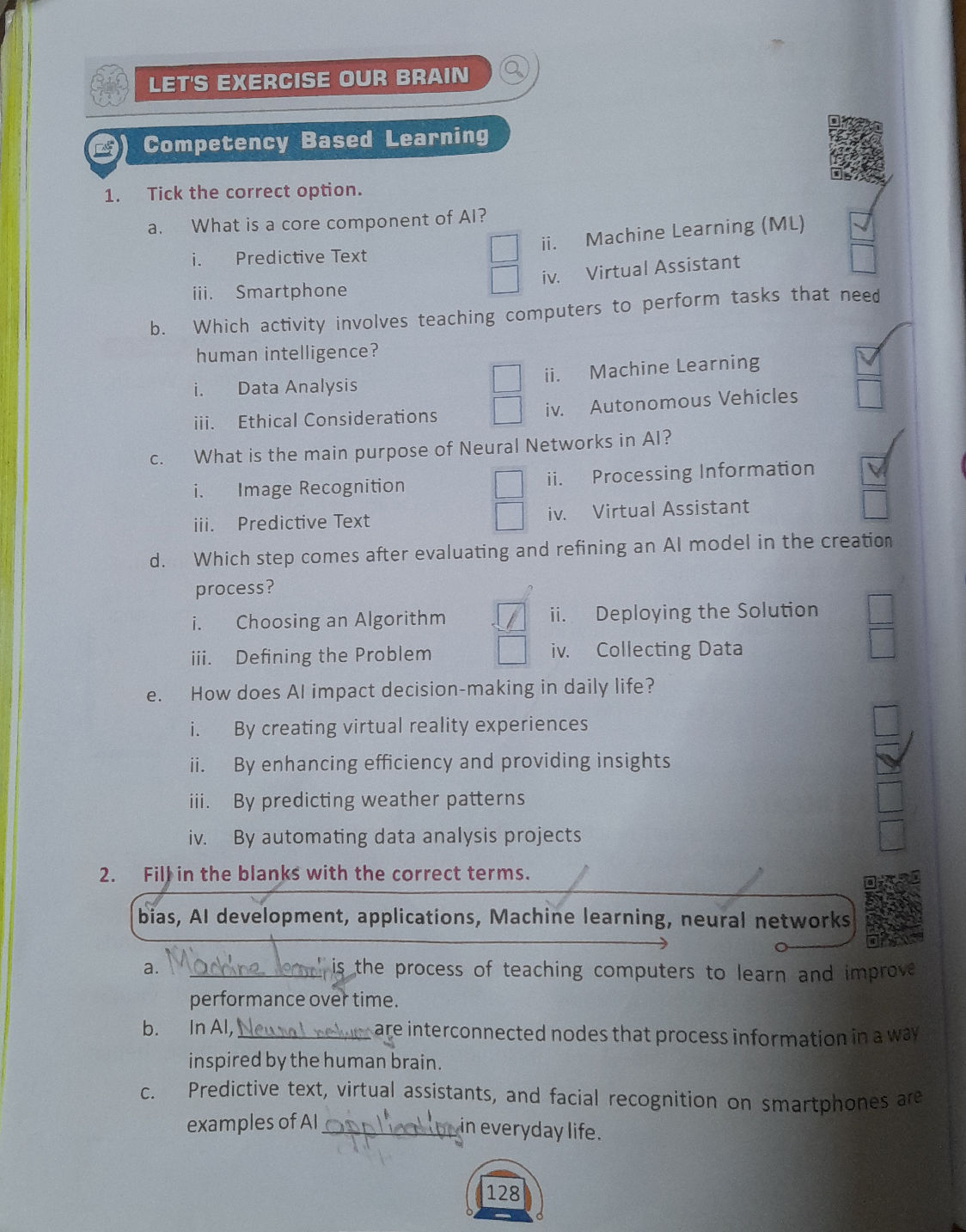 1. Tick the correct option. a. What is a | StudyX