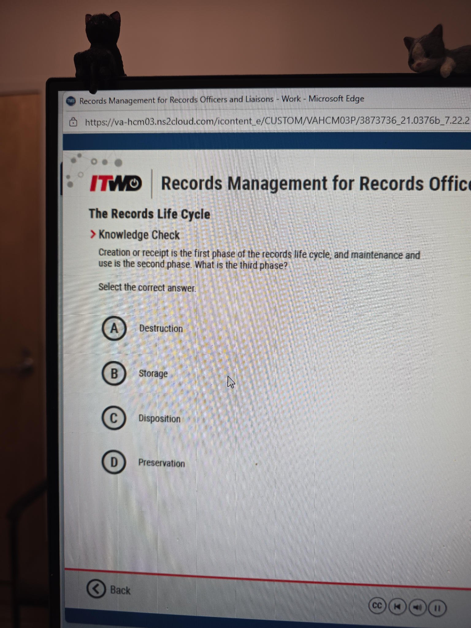 The Records Life Cycle > Knowledge Check | StudyX