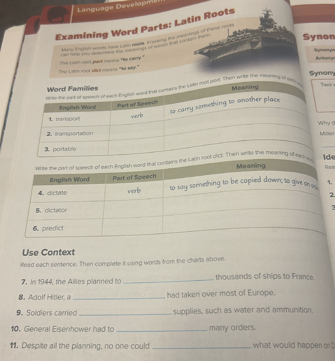 Write the part of speech of each English | StudyX