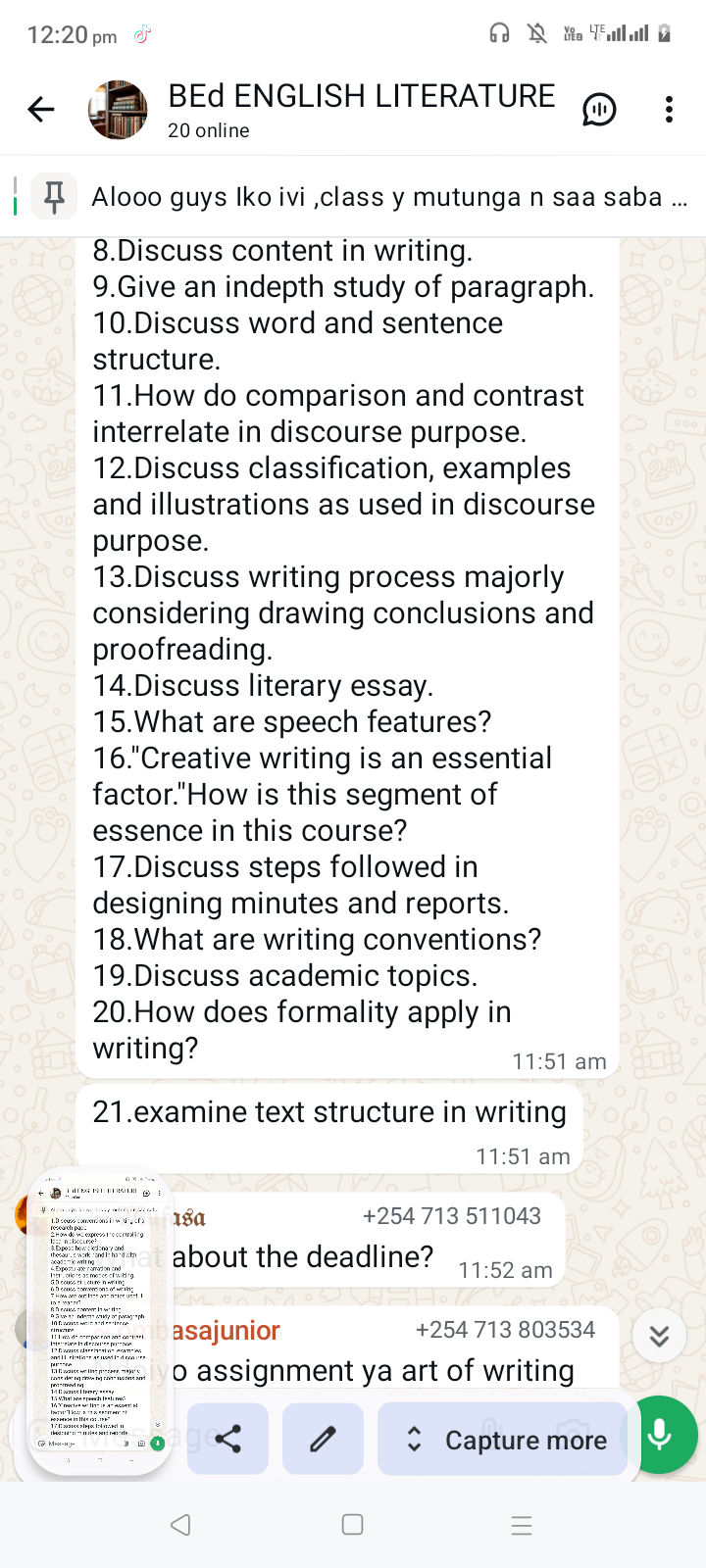 8.Discuss content in writing. 9.Give an | StudyX