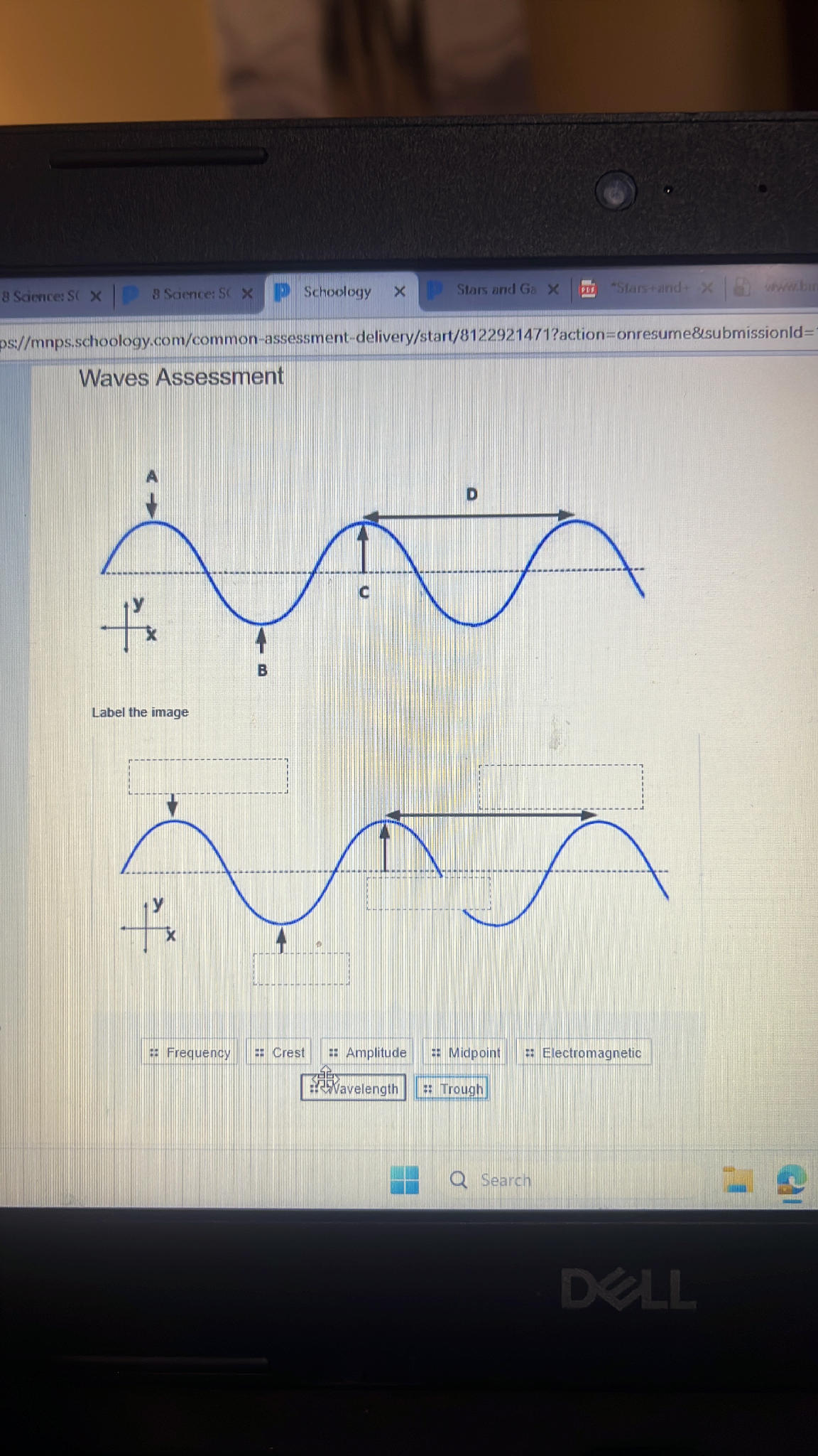 Waves Assessment Label the image. **Image | StudyX
