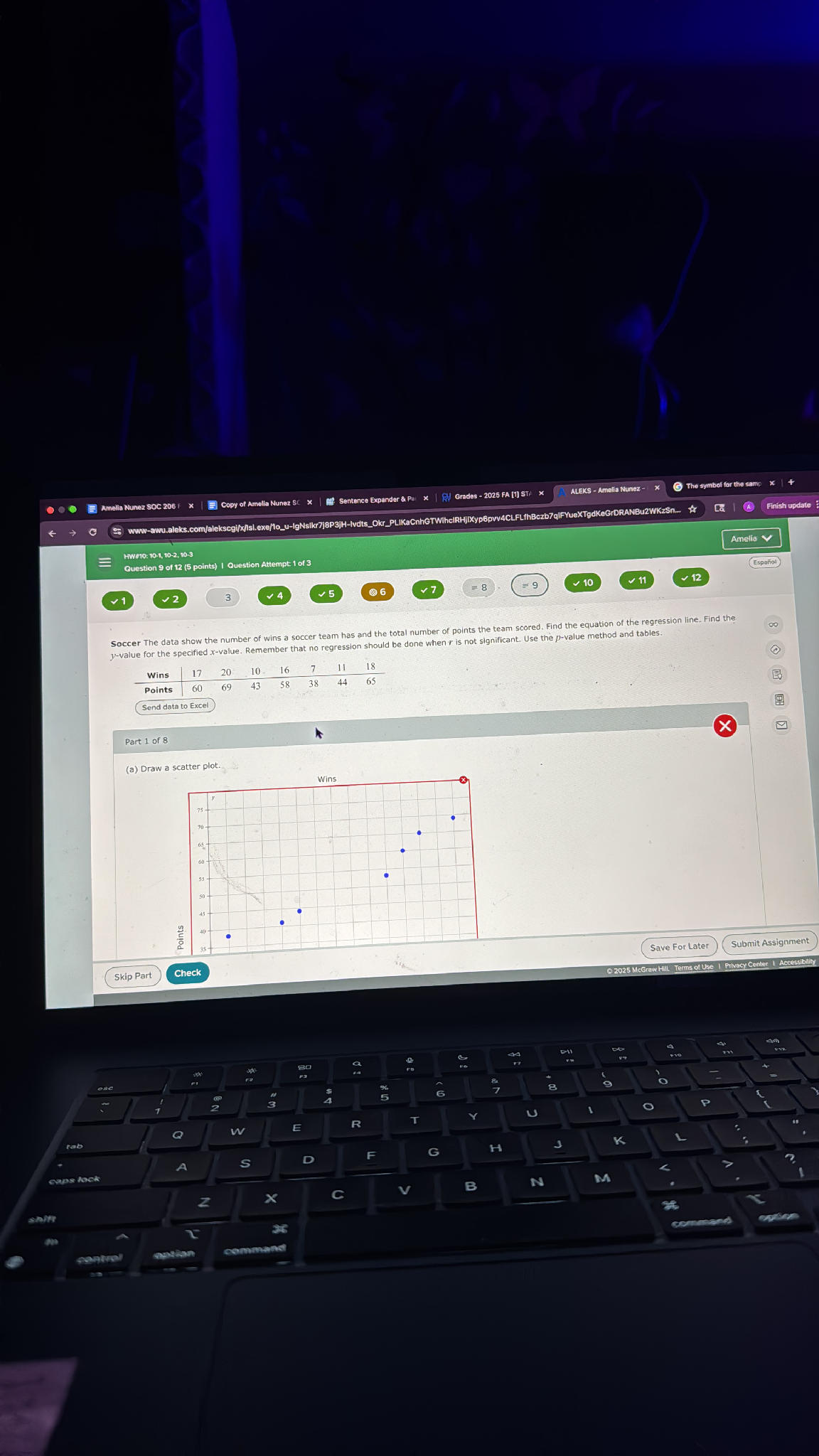 Soccer The data show the number of wins a | StudyX