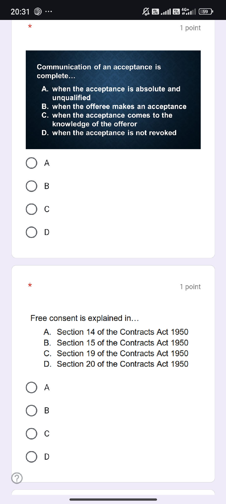 Free consent is explained in... A. Section | StudyX