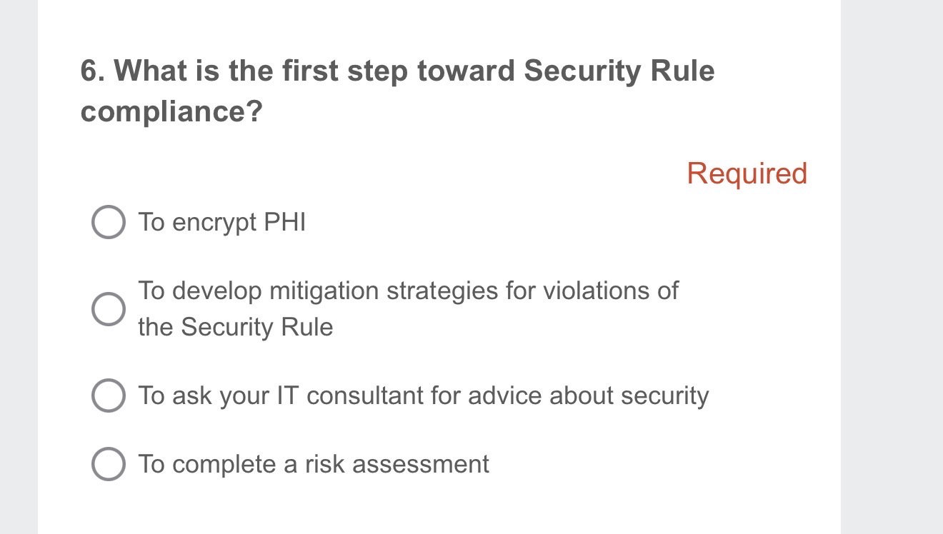 6. What is the first step toward Security | StudyX