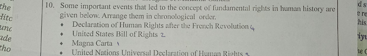 Some important events that led to the | StudyX