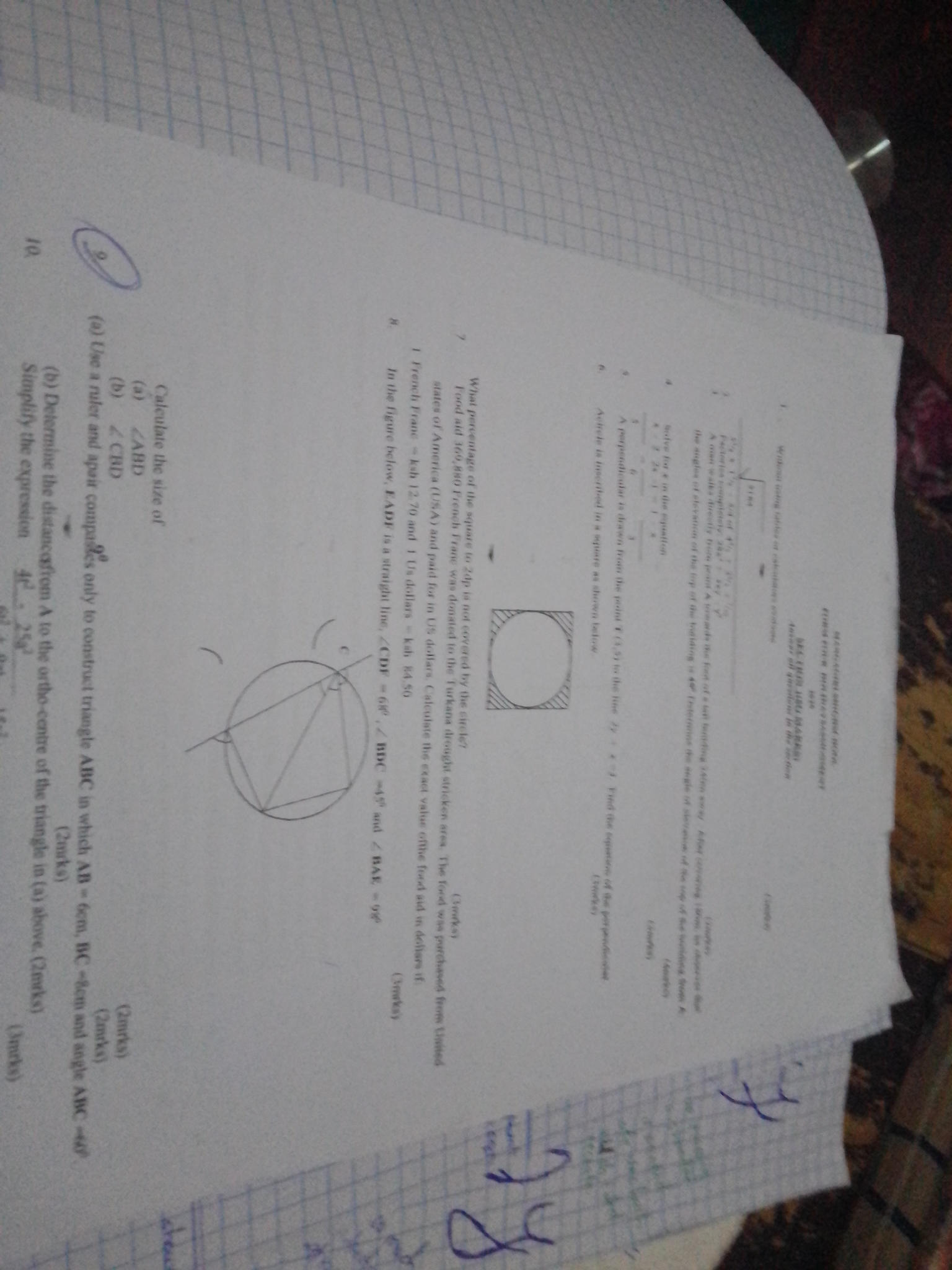 What percentage of the square to 2dp is not | StudyX