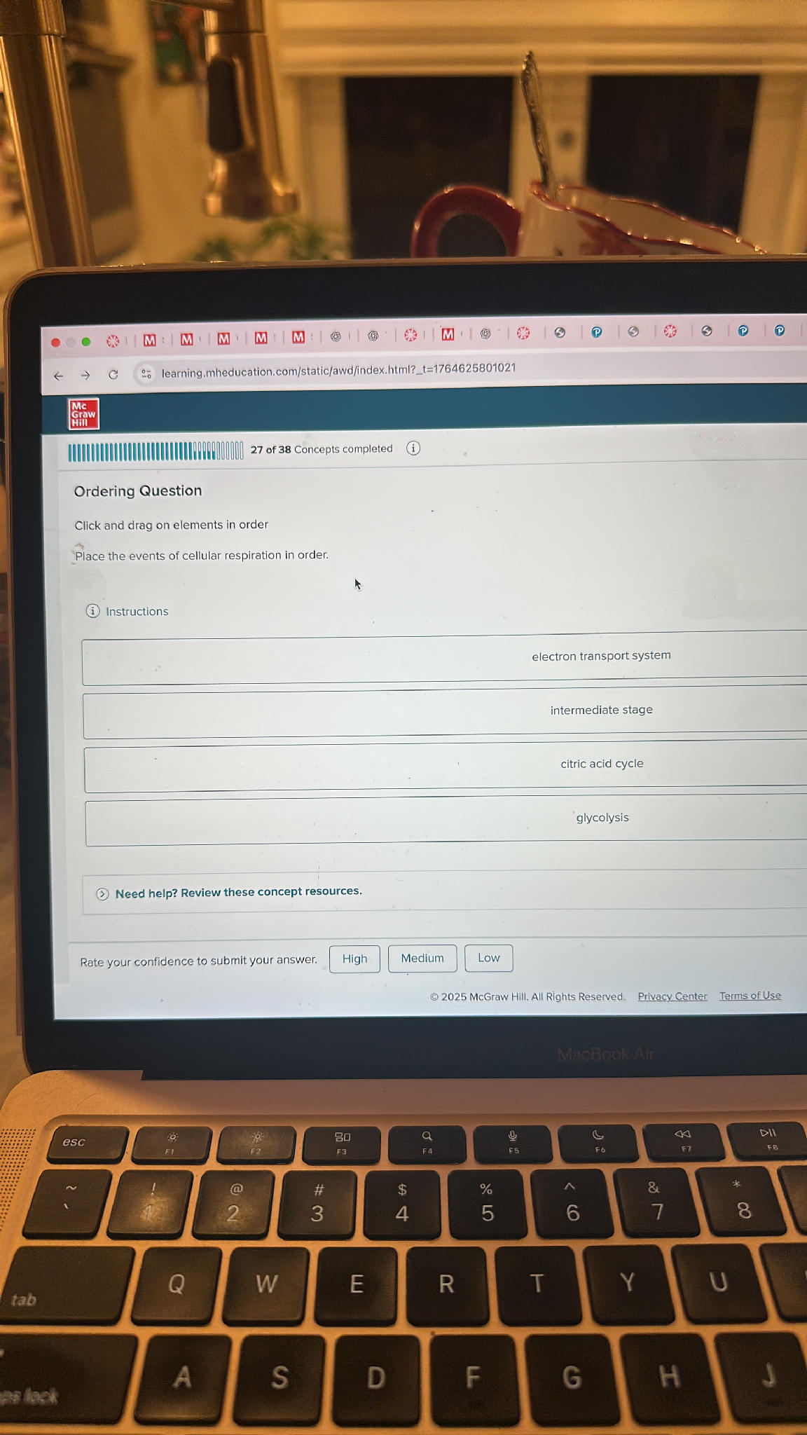 Ordering Question Click and drag on elements | StudyX